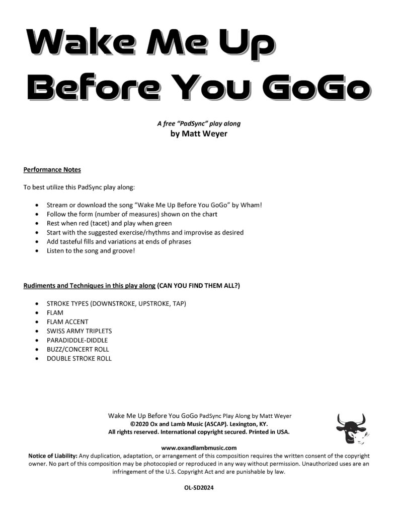 Clapping Music for One – Ox and Lamb Percussion Publications