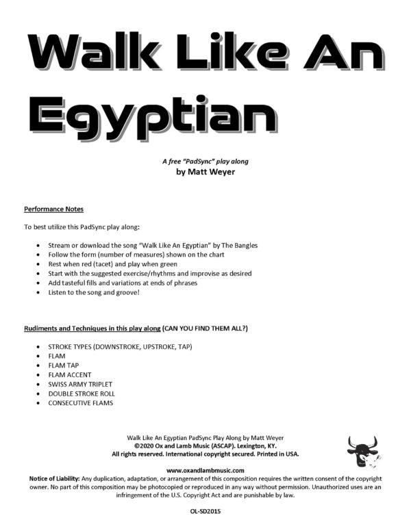 Walk Like An Egyptian – free PadSync Play Along – Ox and Lamb ...
